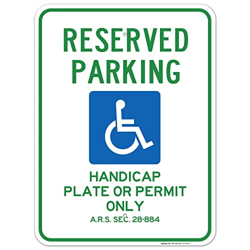 Sigo Signs Arizona Reserved Handicap Parking Sign, Parking by Plate Or ...