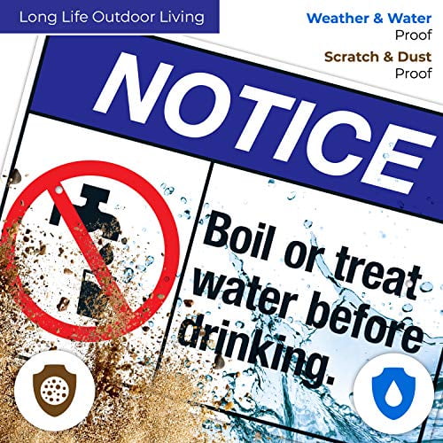 Sigo Signs Boil Or Treat Water Before Drinking Sign, ANSI Notice Sign ...