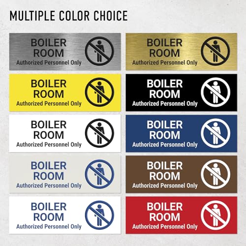 Sigo Signs, Boiler Room Authorized Personnel Only Sign, Engraved, 2x6 ...