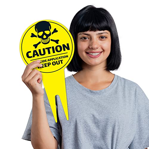 Sigo Signs, Caution Pesticide Application Keep Out with Stake Sign ...