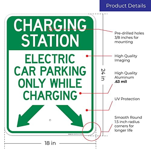 Sigo Signs, Charging Station Electric Car Parking Only While Charging ...
