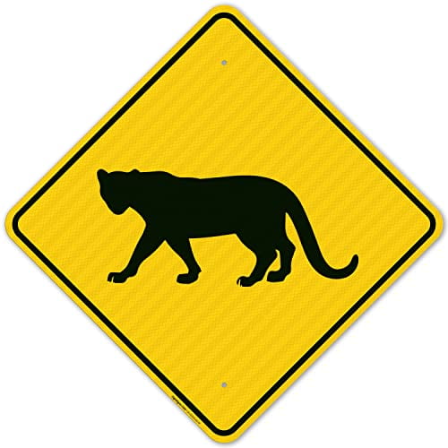 Sigo Signs, Cougar Crossing Sign, 24x24 Inches, 3M AEGP Reflective.063 ...