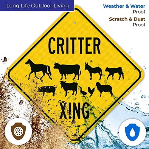 Sigo Signs, Critter Crossing with Multiple Animal Graphic Sign, 18x18 ...