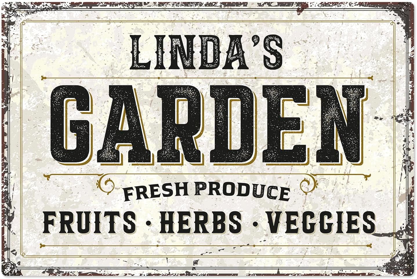 Sigo Signs, Custom Garden Fresh Produce Sign, Personalized Rustic Name ...