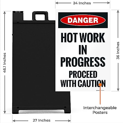 Sigo Signs, Danger Hot Work in Progress Proceed with Caution Sidewalk ...