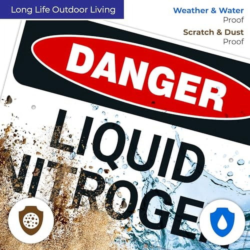 Sigo Signs, Danger Liquid Nitrogen OSHA Sign, 18x24 Inches, 55 mil ...