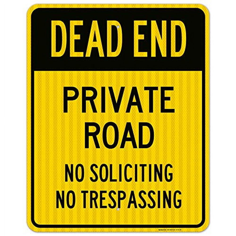 Sigo Signs Dead End Private Road, No Soliciting No Trespassing Sign ...