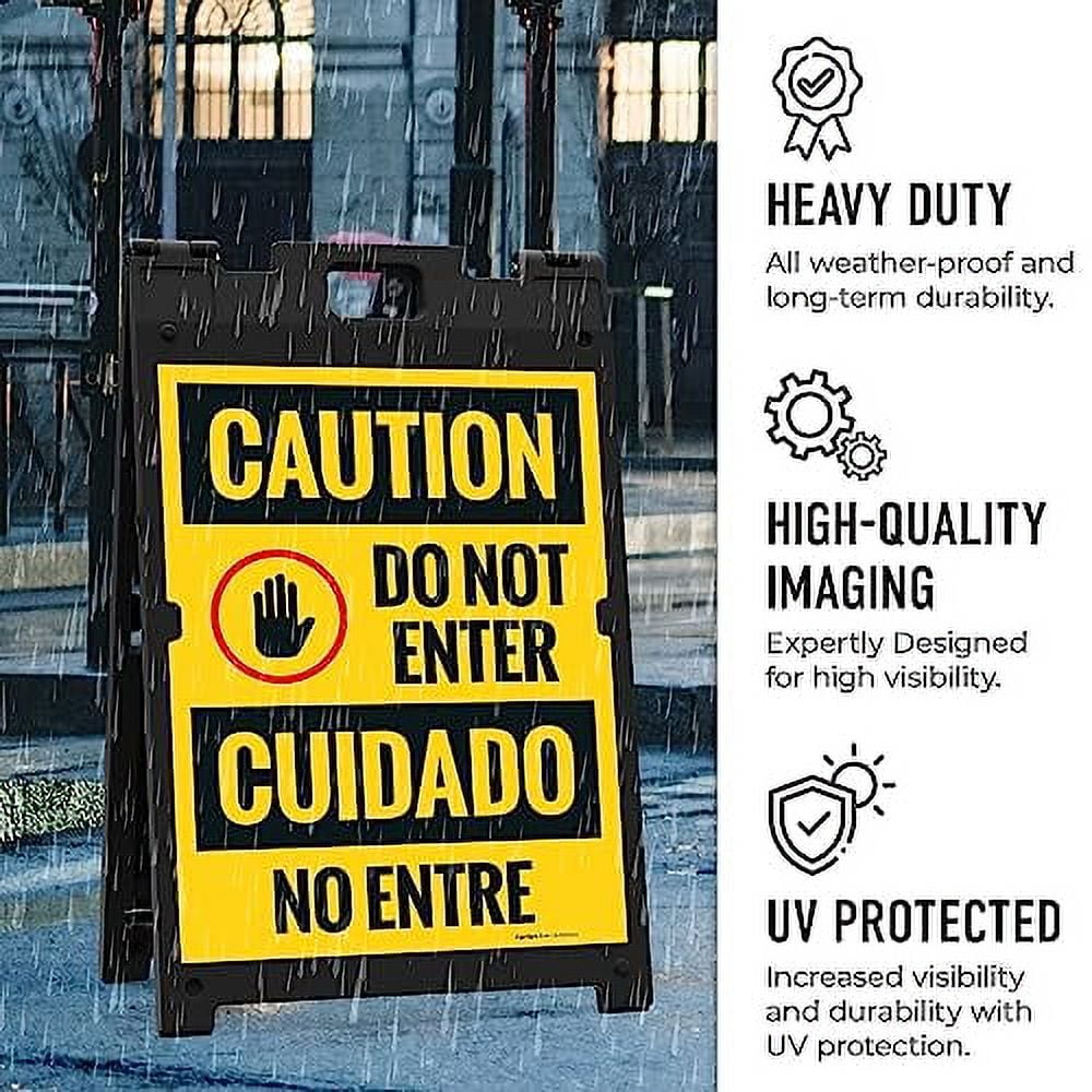 Sigo Signs Do Not Enter No Entre Sidewalk Sign Kit, 18x24 Inches, with ...