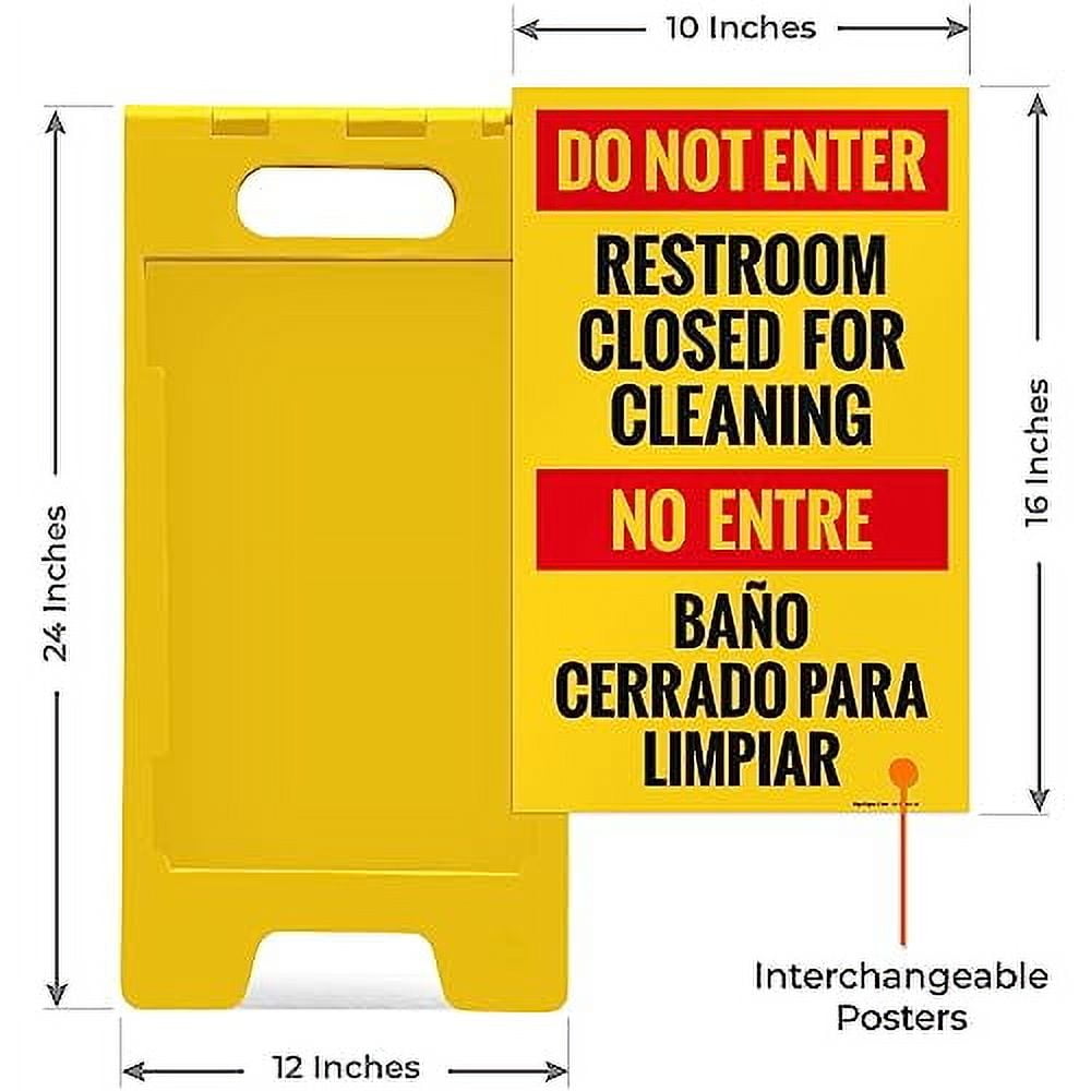 Sigo Signs Do Not Enter Restroom Closed for Cleaning Bilingual Sidewalk ...