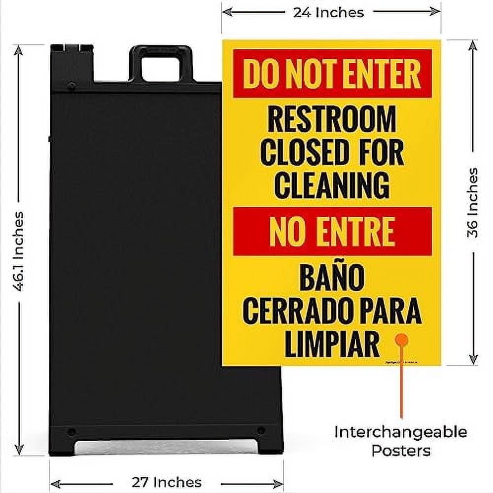 Sigo Signs Do Not Enter Restroom Closed for Cleaning Bilingual Sidewalk ...