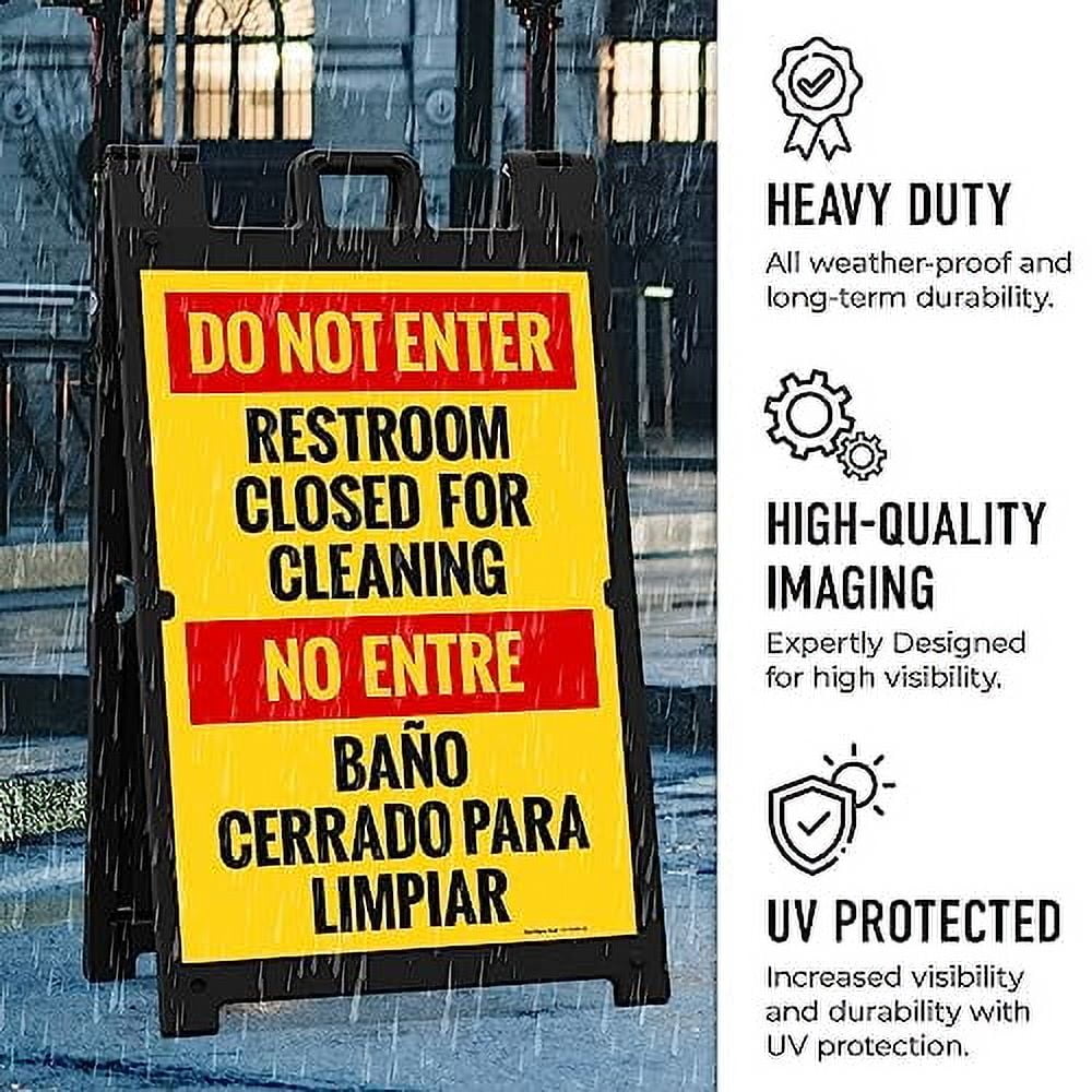 Sigo Signs, Do Not Enter Restroom Closed for Cleaning Bilingual ...