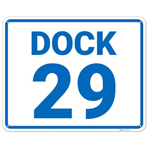 Sigo Signs, Dock Number 29 Sign, 24x30 Inches, 55 mil thick HDPS (high ...