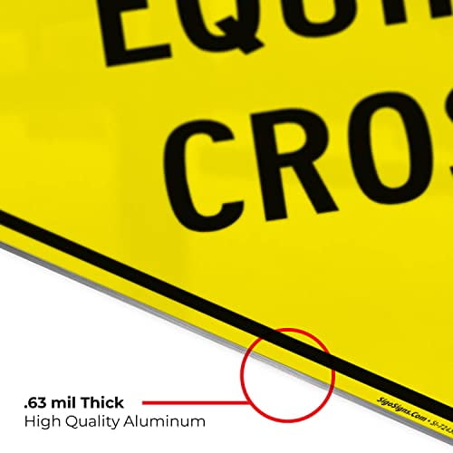 Sigo Signs, Equipment Crossing Sign, 24x24 Inches, Rust Free .063 ...