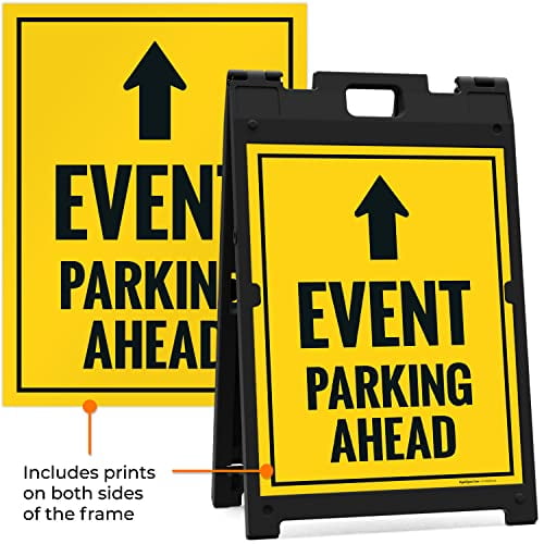 Sigo Signs Event Parking Ahead With Up Sidewalk Sign Kit, (SI-74036 ...