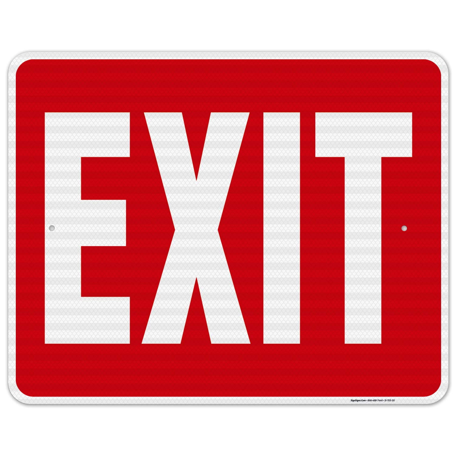 Sigo Signs Exit Red Background Sign, 24x30 Inches, 55 mil Thick HDPS ...