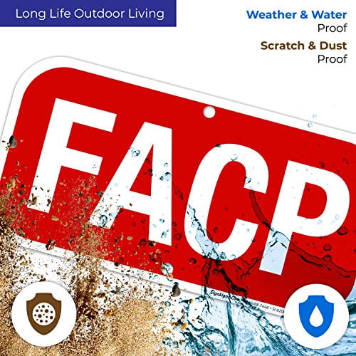 Sigo Signs Facp, Fire Alarm Control Panel Sign, 6x12 Inches, Rust Free ...