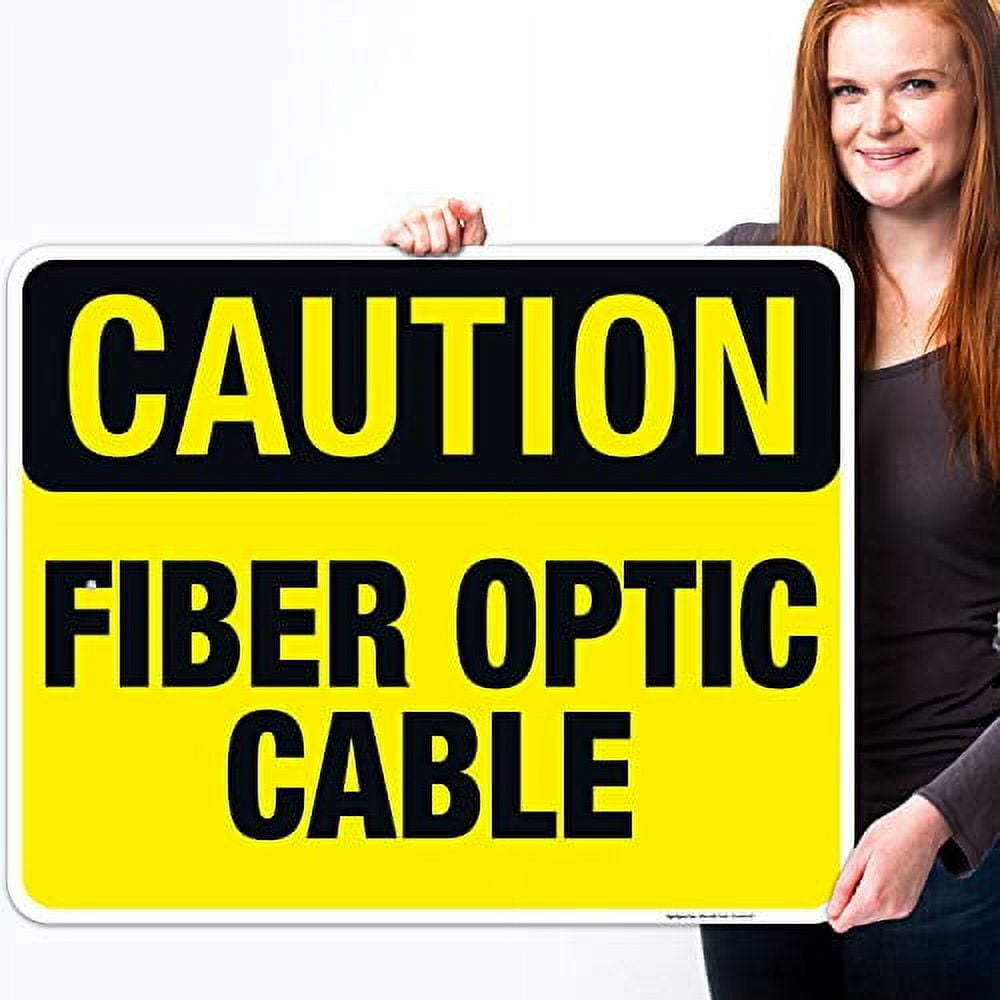 Sigo Signs, Fiber Optic Cable Sign, OSHA Caution Sign, 24x30 Inches ...