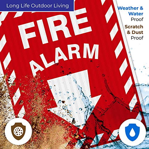 Sigo Signs, Fire Alarm Sign, with Down 24x30 Inches, Rust Free .063 ...