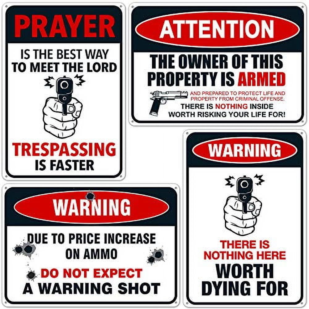 Sigo Signs Funny No Trespassing Warning Signs, (Pack Of 4) 10x7 Inches ...
