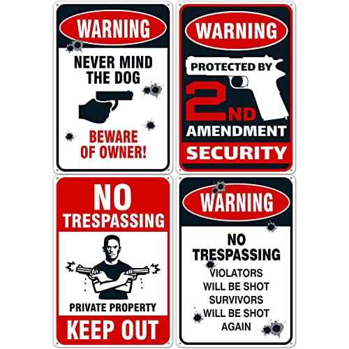 Sigo Signs, Funny No Trespassing Warning Signs, (Pack of 4) 10x7 Inches ...