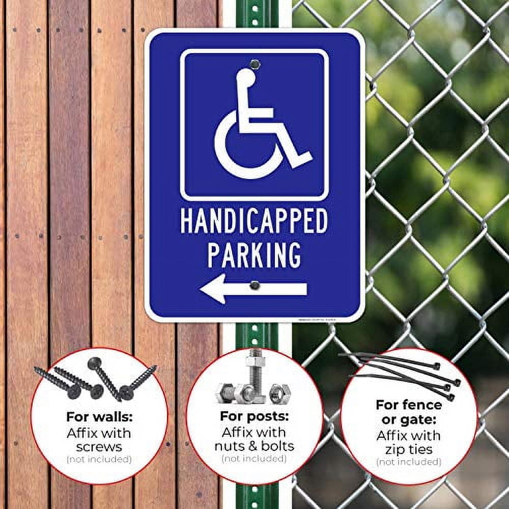 Sigo Signs, Left Handicapped Parking Sign, 18x24 Inches, Rust Free .063 ...