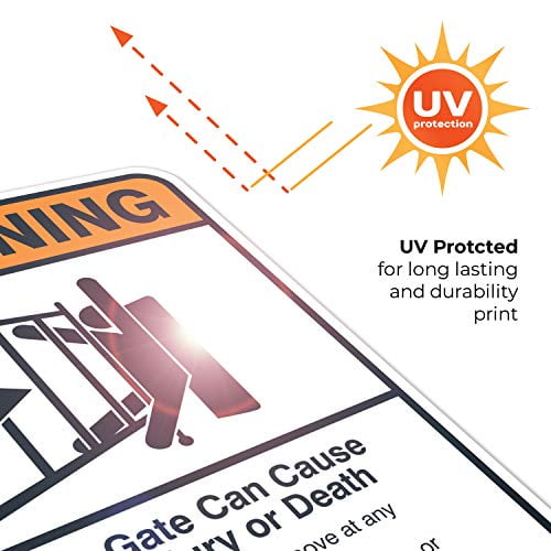 Sigo Signs, Moving Gate Sign, Moving Gate Can Cause Serious Injury or ...