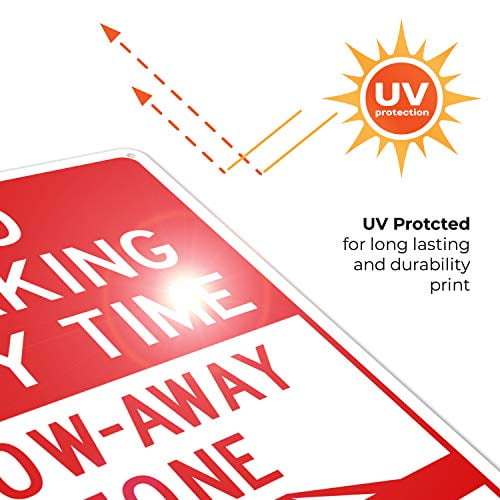 Sigo Signs, No Parking Any Time Sign, Tow Away Zone Sign, 10x14 Inches ...