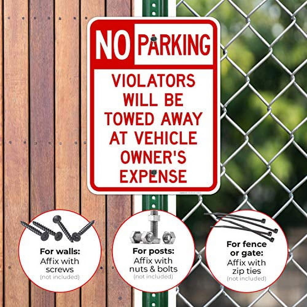 Sigo Signs - No Parking Violator Will be Towed Away At Vehicle Sign ...