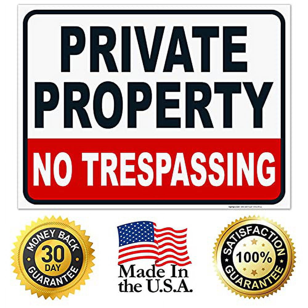 Sigo Signs, No Trespassing Private Property Sign, Red Background ...