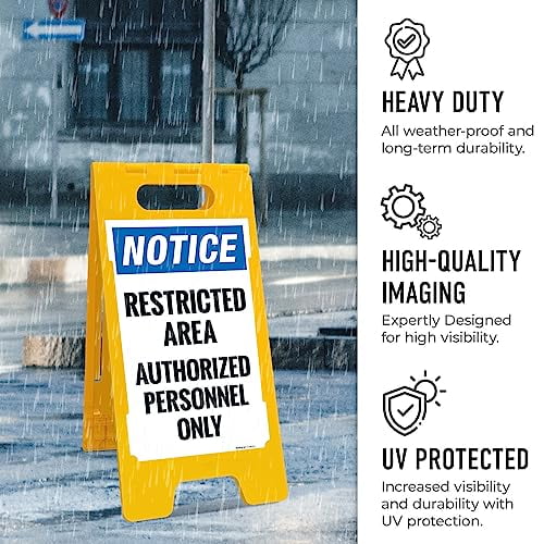 Sigo Signs, Notice Authorized Personnel Only Sidewalk Sign Kit, 10x16 ...