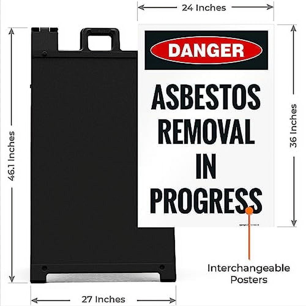Sigo Signs, OSHA Danger Asbestos Removal in Progress Sidewalk Sign Kit ...