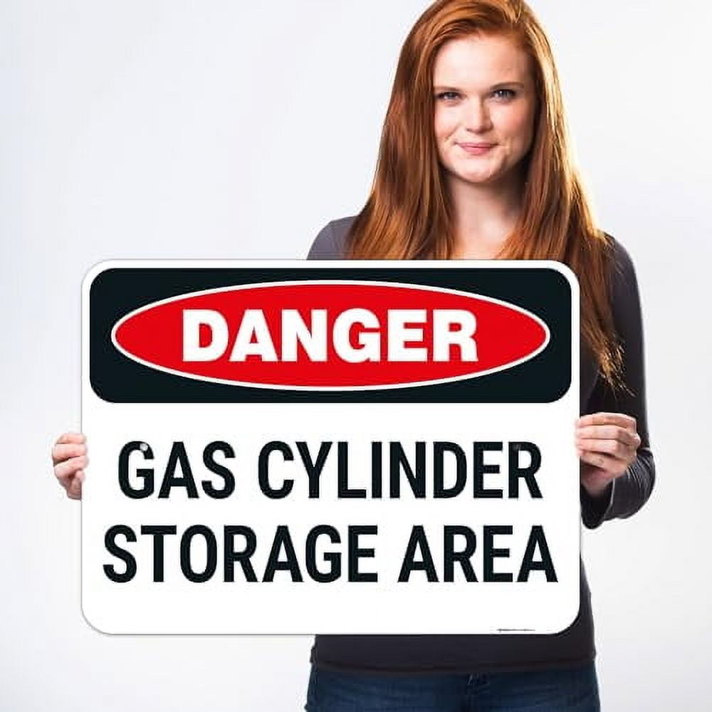 Sigo Signs, OSHA Danger Gas Cylinder Storage Area Sign, 18x24 Inches ...