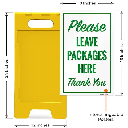 Sigo Signs, Please Leave Packages Here Thank You Sidewalk Sign Kit ...
