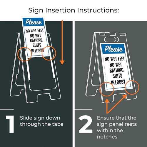 Sigo Signs - Please No Wet Feet No Wet Bathing Suits in Lobby Sidewalk Sign Kit, 10x16 Inches ...