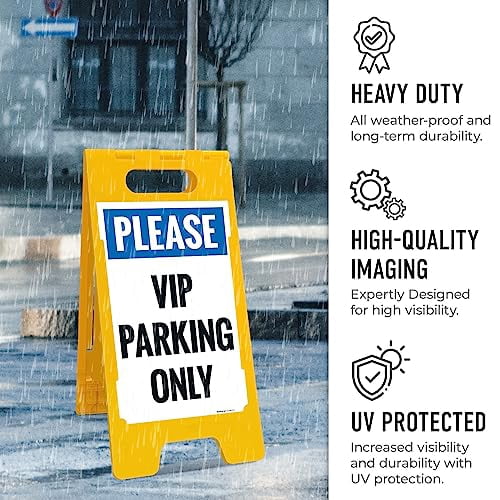Sigo Signs, Please VIP Parking Only Sidewalk Sign Kit, 24x36 Inches ...