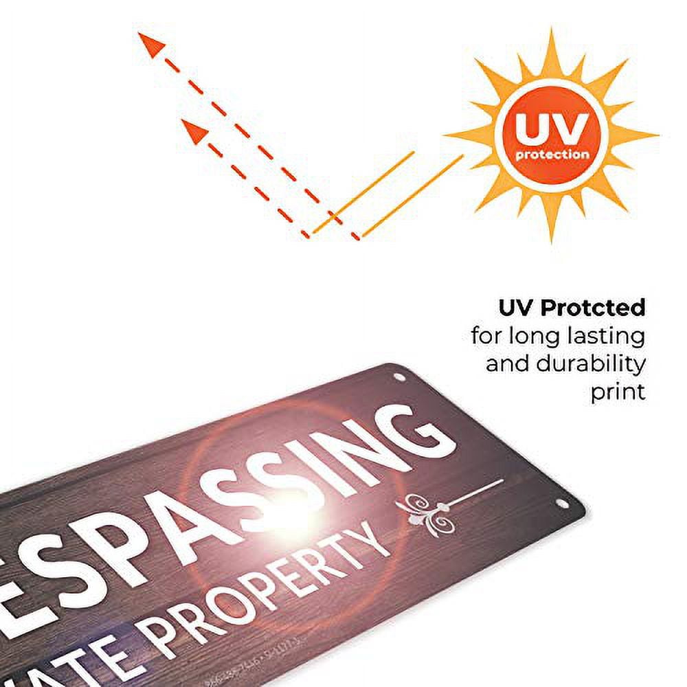 Sigo Signs Private Property No Trespassing Sign, Rectangle Background ...