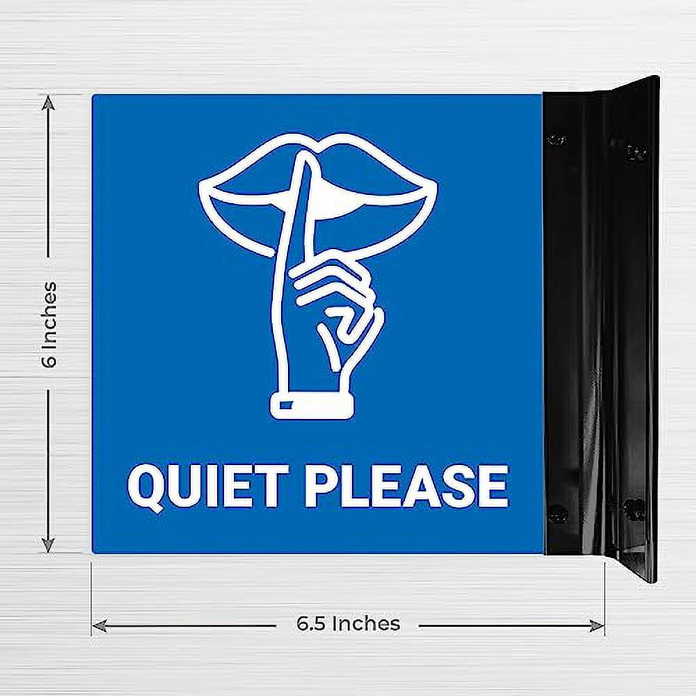 Sigo Signs, Quiet Please Projecting Sign, Double Sided, 6x6 Inches, ACM ...