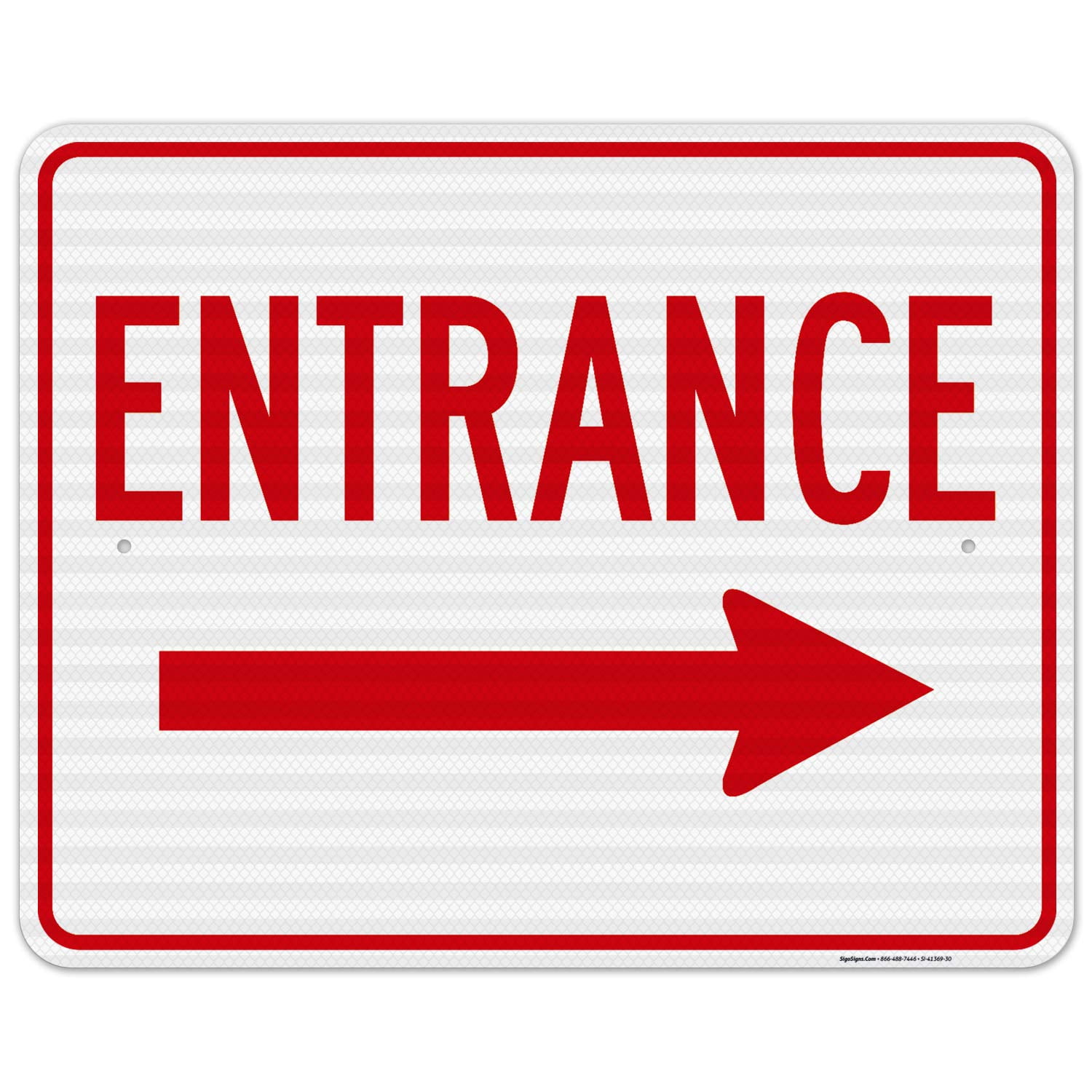 Sigo Signs - Right Arrow Entrance Sign, 24x30 Inches, 3M EGP Reflective ...