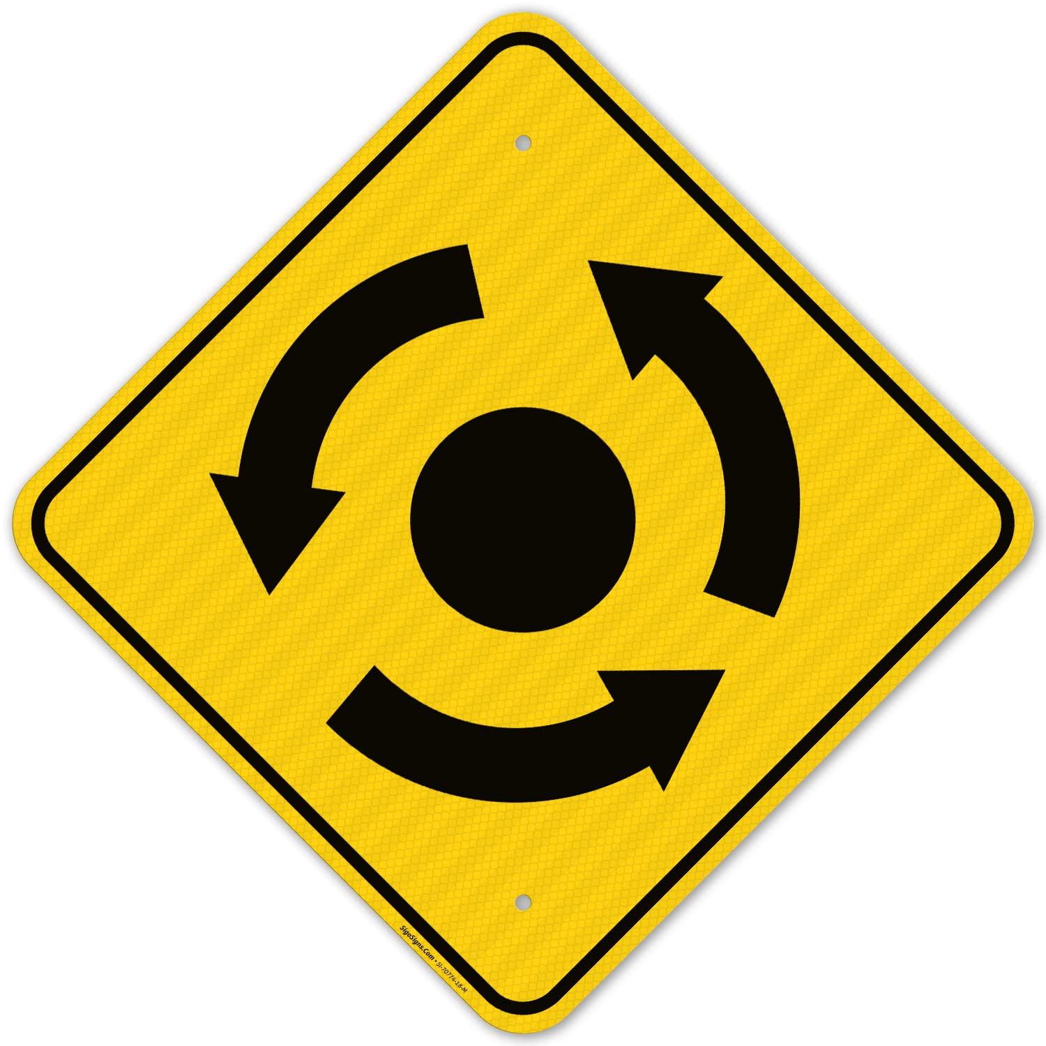 Sigo Signs, Roundabout Graphic Sign, 18x18 Inches, 3M AEGP Reflective ...