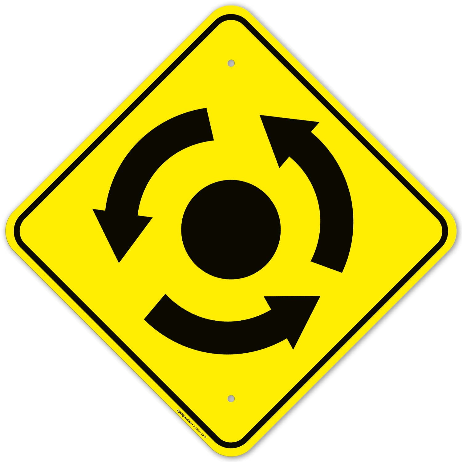 Sigo Signs, Roundabout Graphic Sign, 18x18 Inches, Rust Free .063 ...