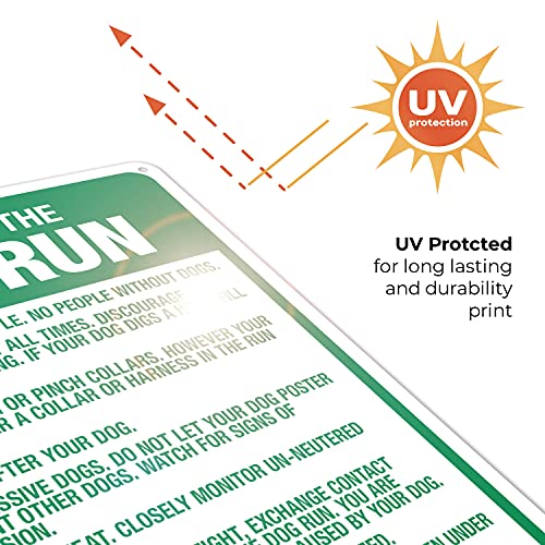 Sigo Signs, Rules of Dog Run Sign, 12x18 Inches, Rust Free .063 ...