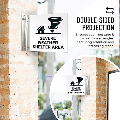 Sigo Signs - Severe Weather Shelter Area Projecting Sign, Double Sided ...