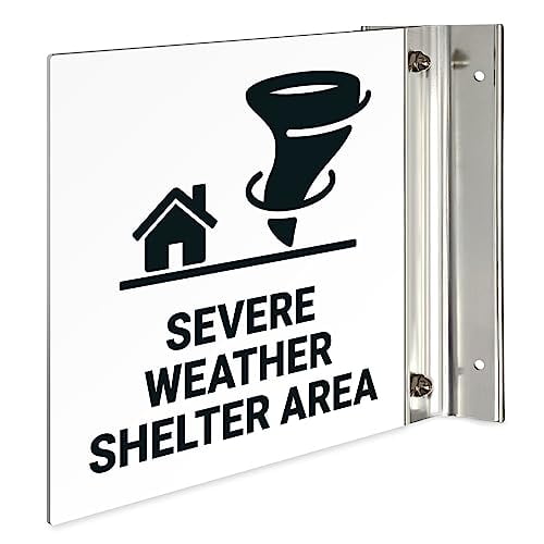 Sigo Signs - Severe Weather Shelter Area Projecting Sign, Double Sided ...