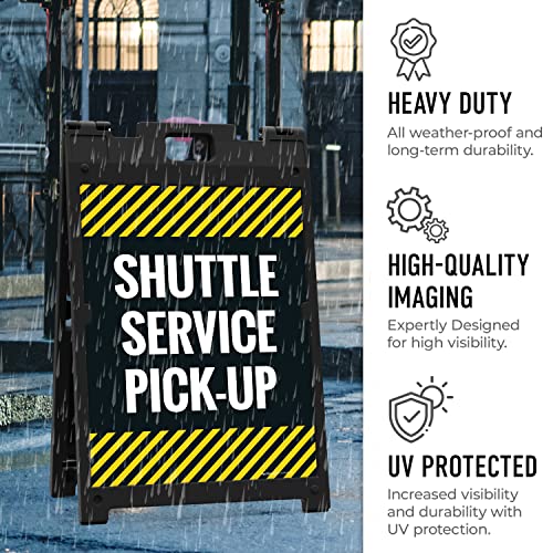 Sigo Signs Shuttle Service Pickup Sidewalk Sign Kit, 18x24 Inches, With ...