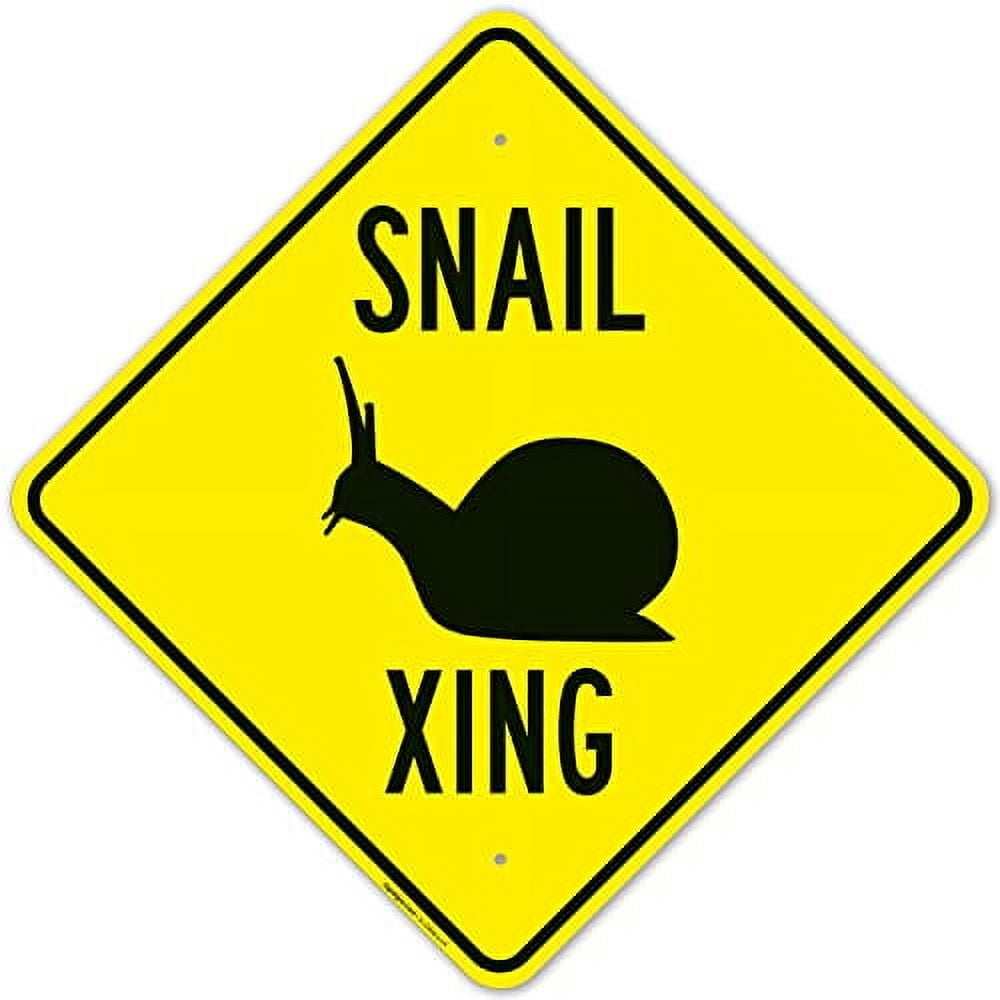 Sigo Signs, Snail Crossing with Graphic Sign, 24x24 Inches, Rust Free ...
