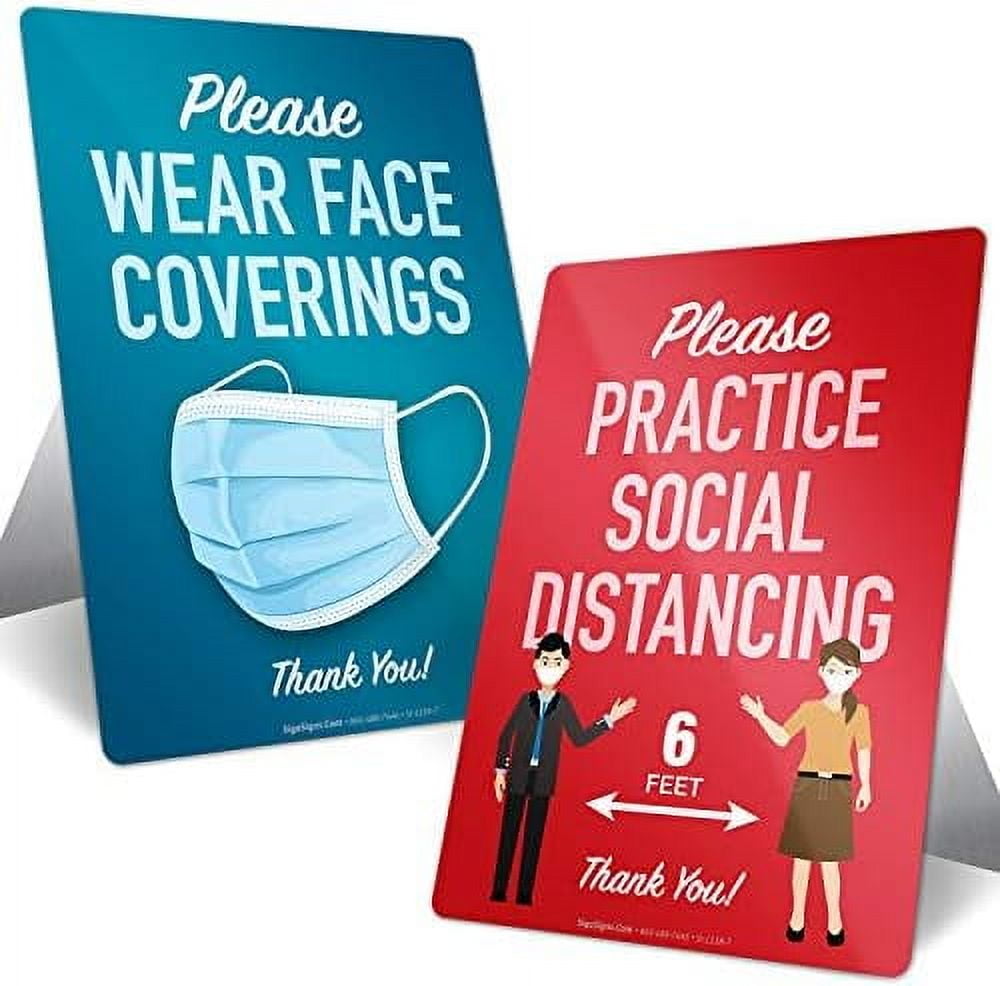 Sigo Signs, Social Distancing Sign, Mask Required Sign, Combo Pack (2 ...