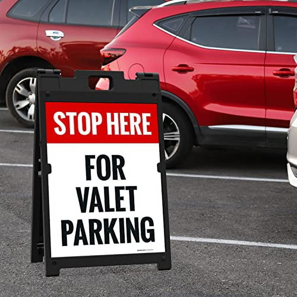 Sigo Signs - Stop Here For Valet Parking Sidewalk Sign Kit, 18x24 ...