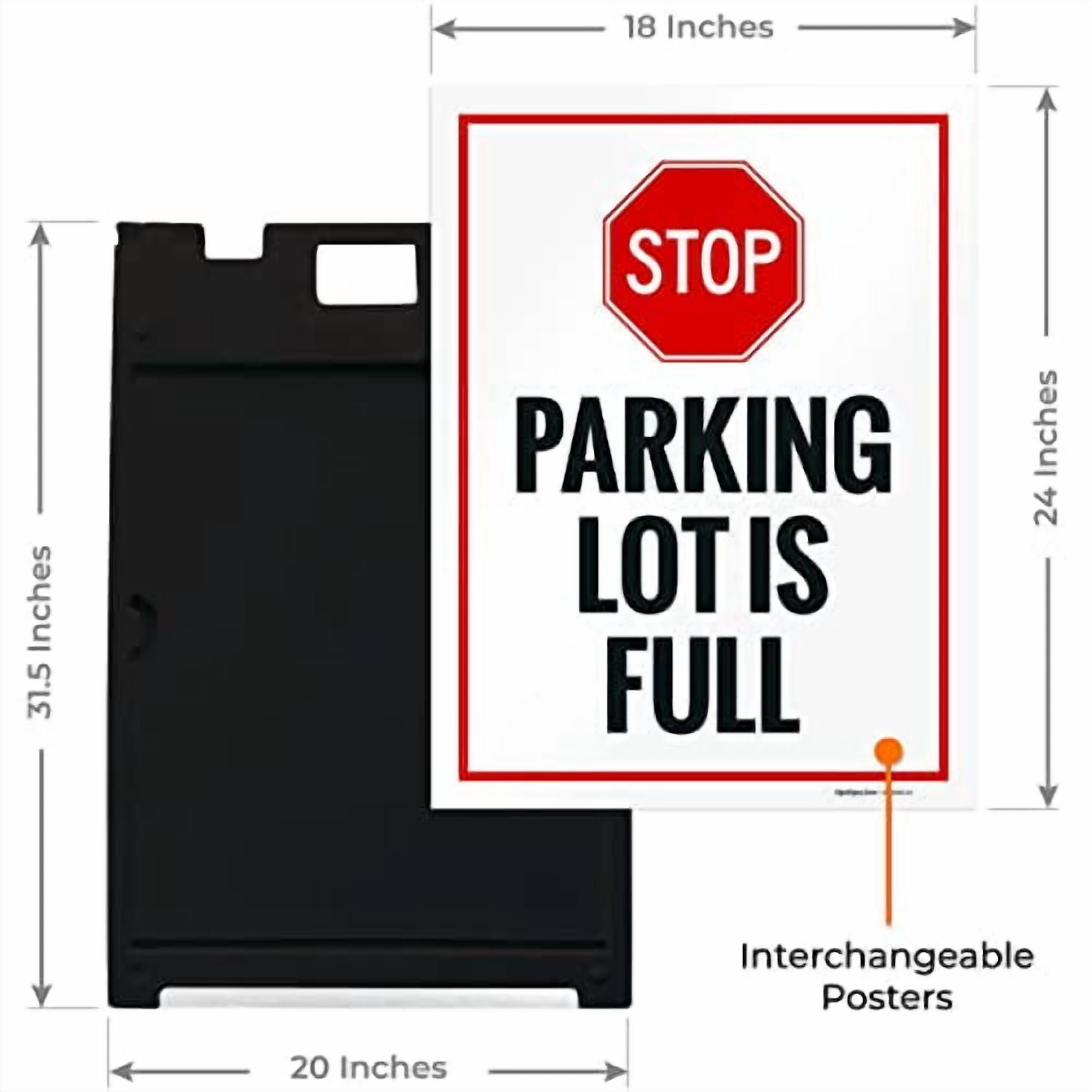 Sigo Signs - Stop Parking Lot Is Full Sidewalk Sign Kit, 18x24 Inches ...