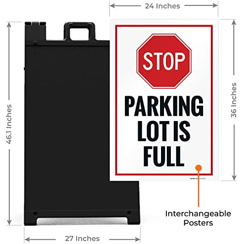 Sigo Signs - Stop Parking Lot Is Full Sidewalk Sign Kit, 24x36 Inches ...