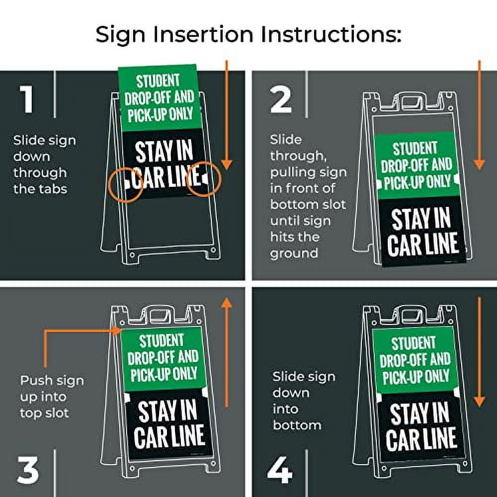 Sigo Signs Student Dropoff And Pickup Only Stay In Car Line Sidewalk ...